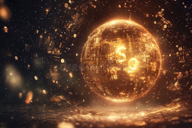 Floating Golden Coins Create a Mesmerizing Surreal Vision in a Digital ...