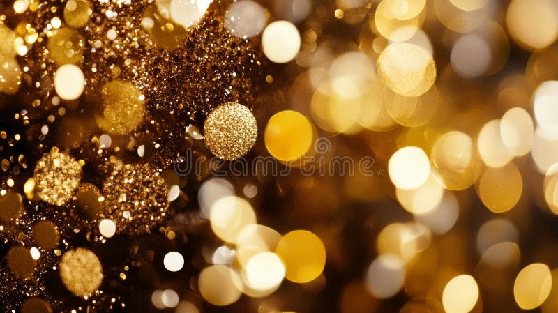 Floating Golden Dust Particles in Blurred Light, Set Against a Soft ...