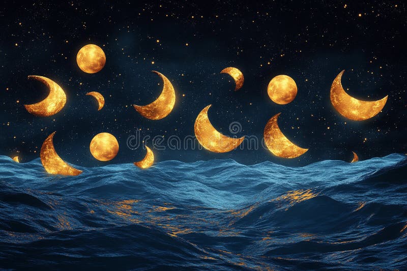 Floating Golden Moons Illuminate the Serene Underwater Landscape during ...