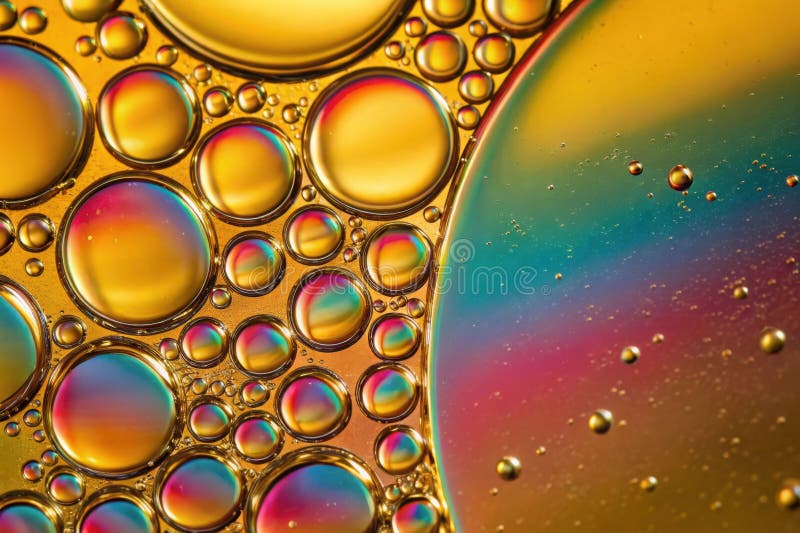 Floating Golden Oil Droplets Create Vibrant Patterns on Water Surface ...