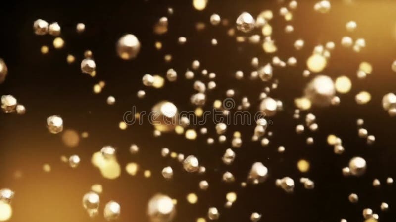 Floating Golden Particles in Dark Background - Elegant Light Bokeh ...