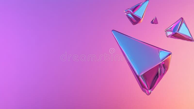 Floating in a Gradient Background are Abstract 3D Triangles that Have ...