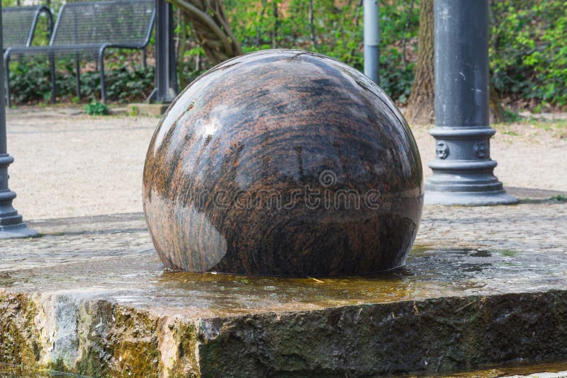 Floating Granite Sphere As Fountain Stock Photo - Image of home ...