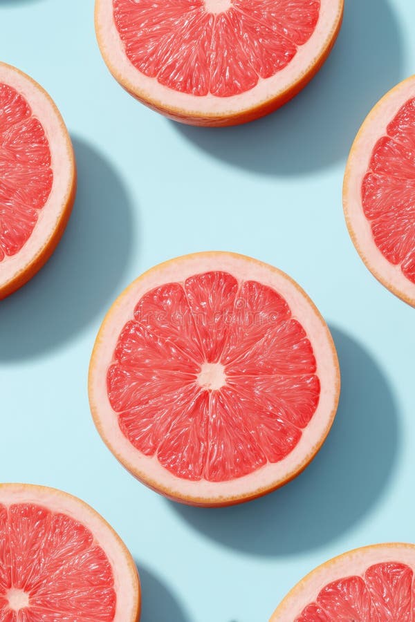 Floating Grapefruit Halves with Light Shadows Create an Airy ...