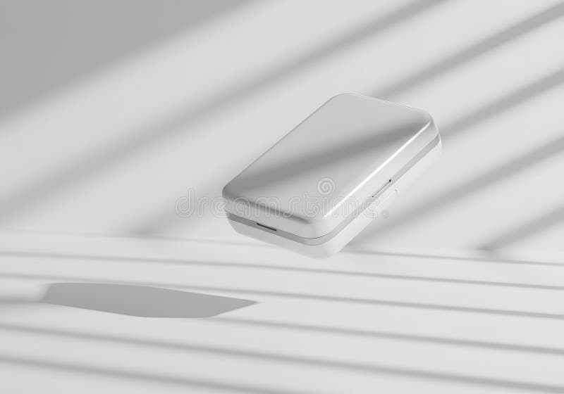 Floating gray metallic box stock illustration. Illustration of metallic ...