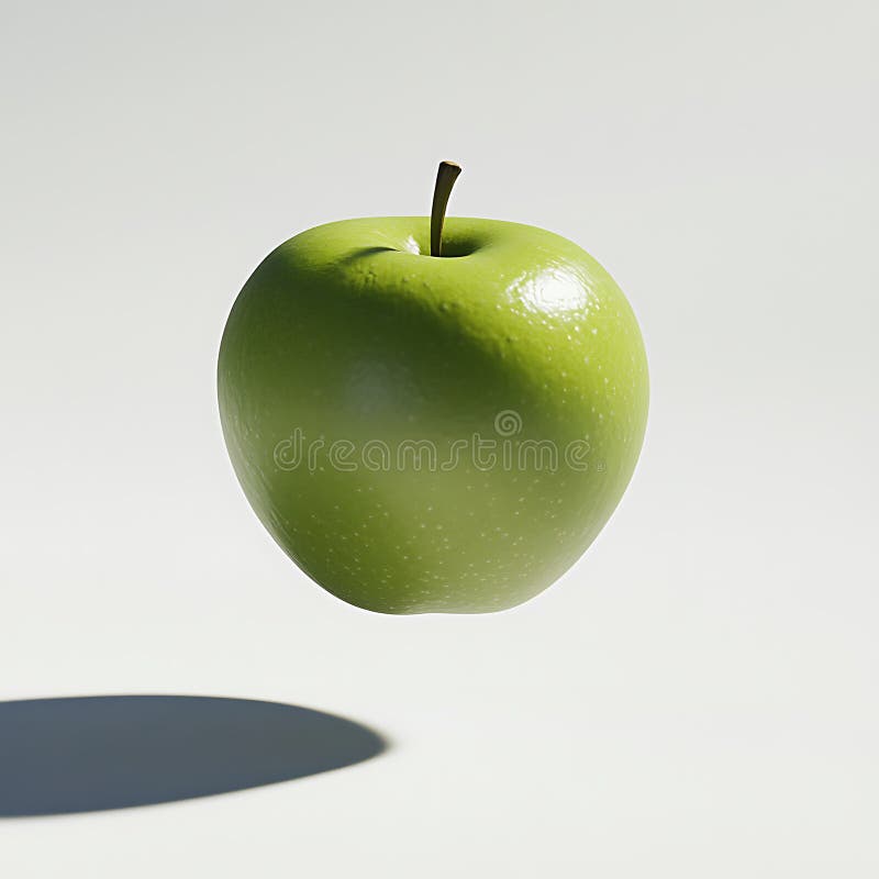 Floating Green Apple in Surreal Minimalist Environment Stock ...