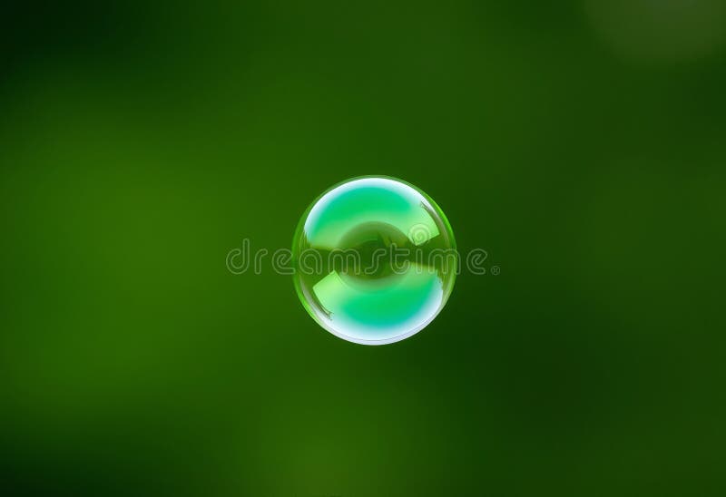 Floating Green Bubble a Single Green Bubble Floating Gently in M Stock ...