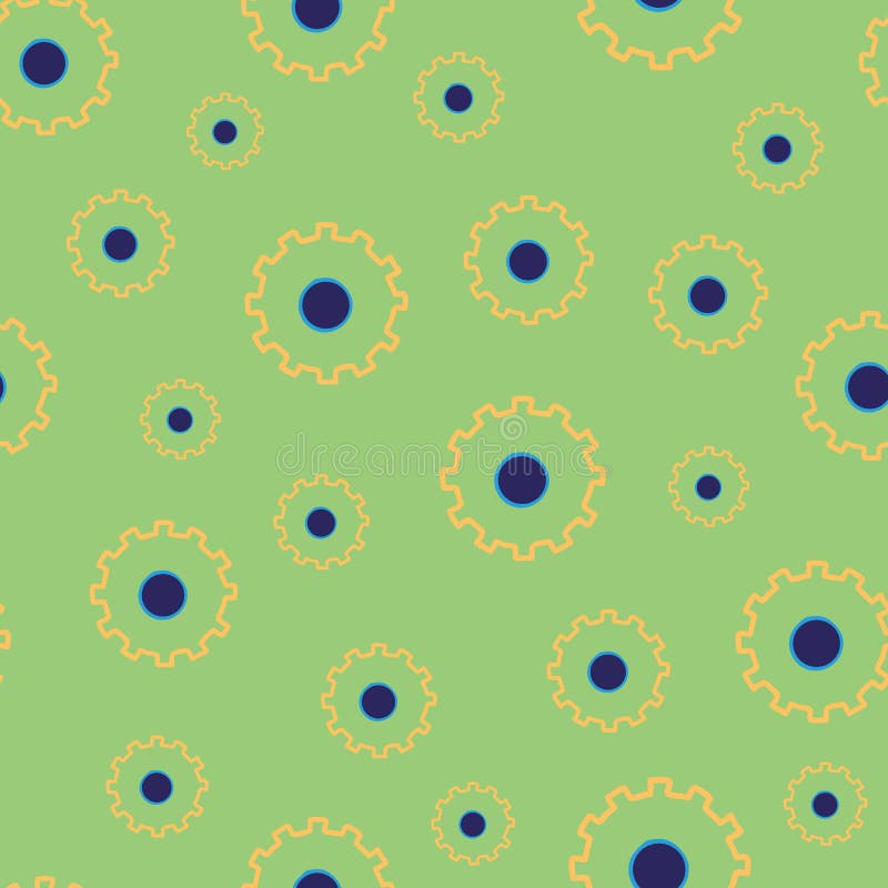 Floating Green Gears on Bright Green Background Vector Repeat Pattern ...