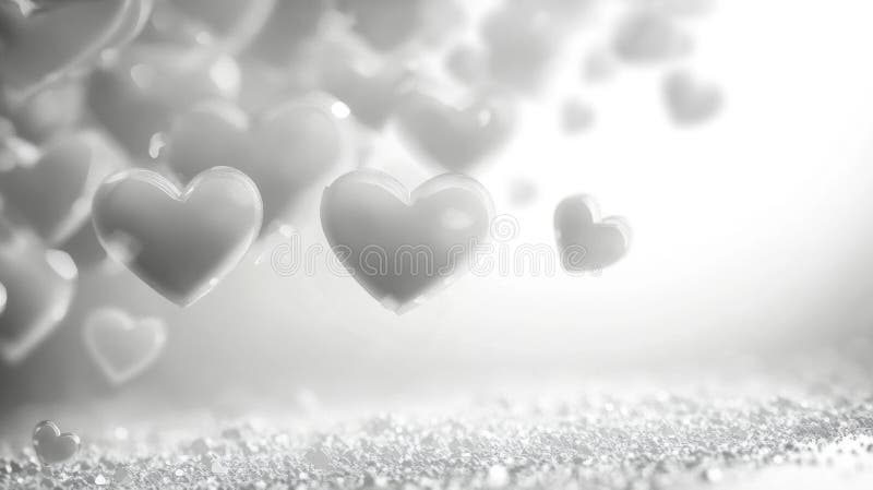 Floating Grey Hearts Glitter Background Stock Illustration ...