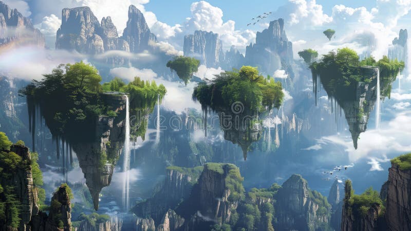 Floating Group of Trees, Outdoors Stock Photo - Image of anomaly ...