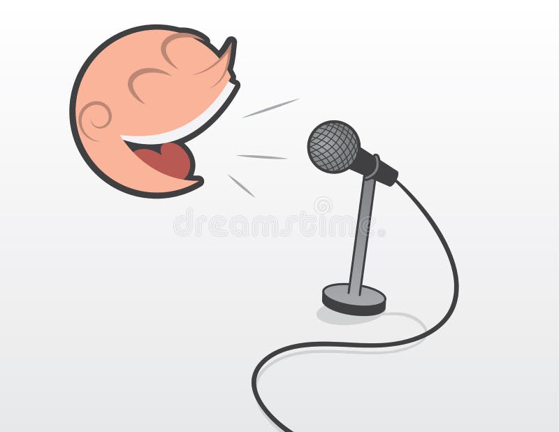Floating Head with Microphone Stock Vector - Illustration of comic ...