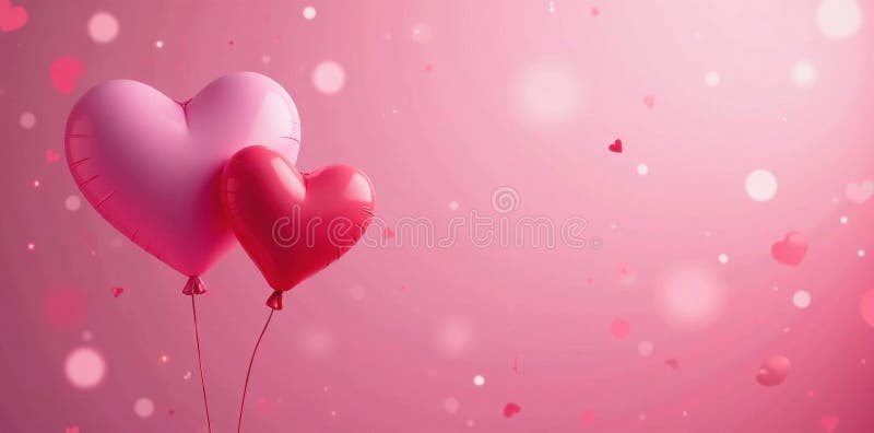 Floating Heart Balloons, Soft Pink Bokeh Backdrop , Balloons, Hearts ...