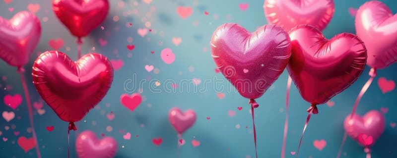 Floating Heart Shaped Pop Balloons, Glitter Effect, Gold, Balloon, Red ...