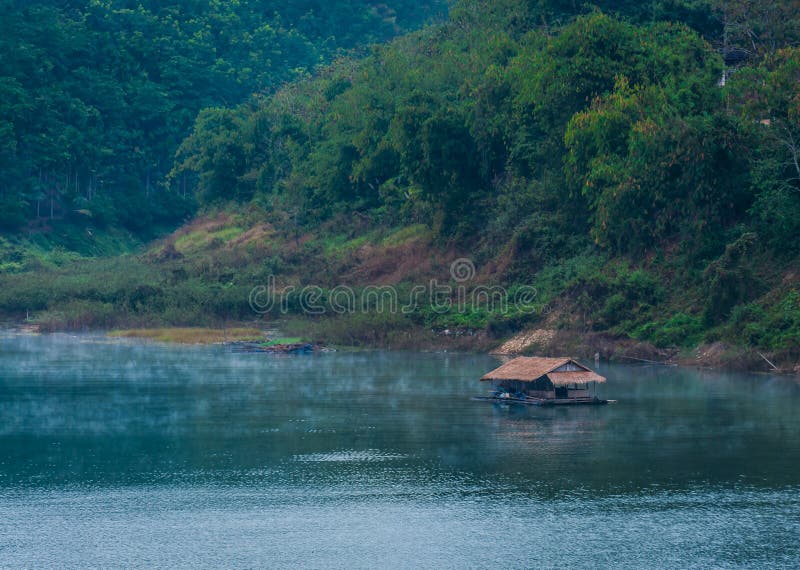 Floating house stock photo. Image of kanchanaburi, jungle - 67394886
