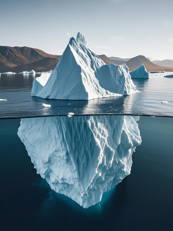 The Floating Ice in the Arctic, Floating on the Melted Water Surface AI ...