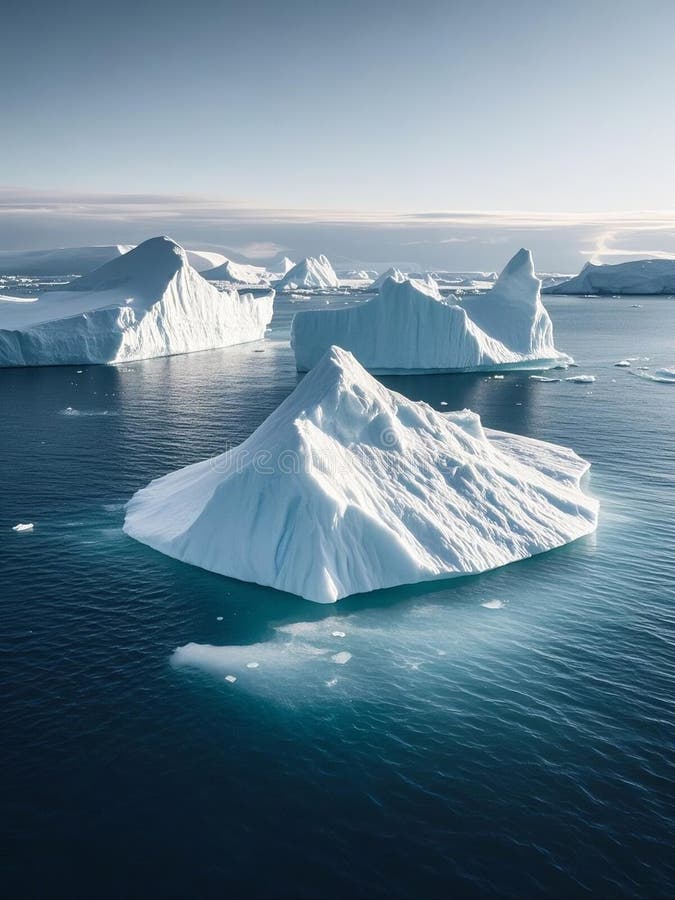The Floating Ice in the Arctic, Floating on the Melted Water Surface AI ...