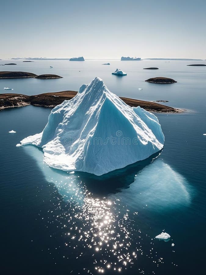 The Floating Ice in the Arctic, Floating on the Melted Water Surface AI ...