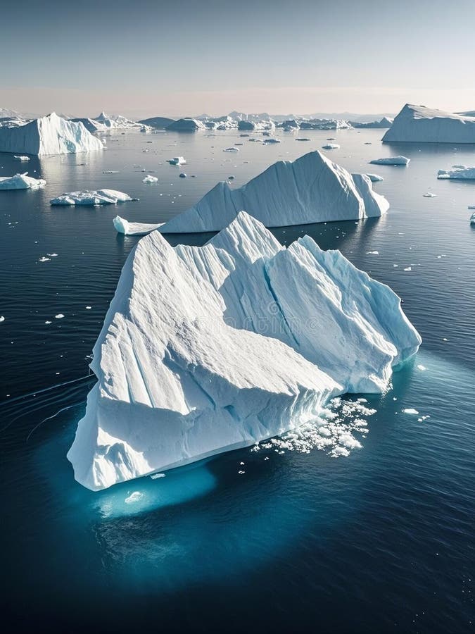 The Floating Ice in the Arctic, Floating on the Melted Water Surface AI ...