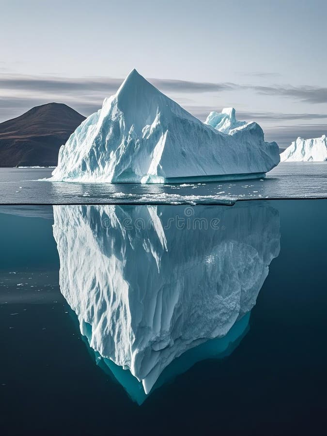 The Floating Ice in the Arctic, Floating on the Melted Water Surface AI ...
