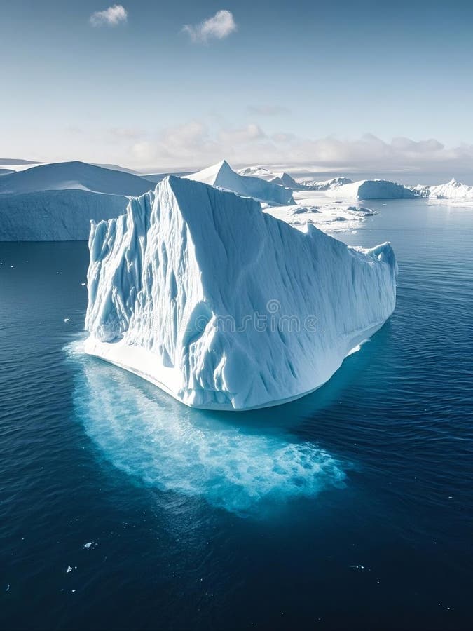 The Floating Ice in the Arctic, Floating on the Melted Water Surface AI ...