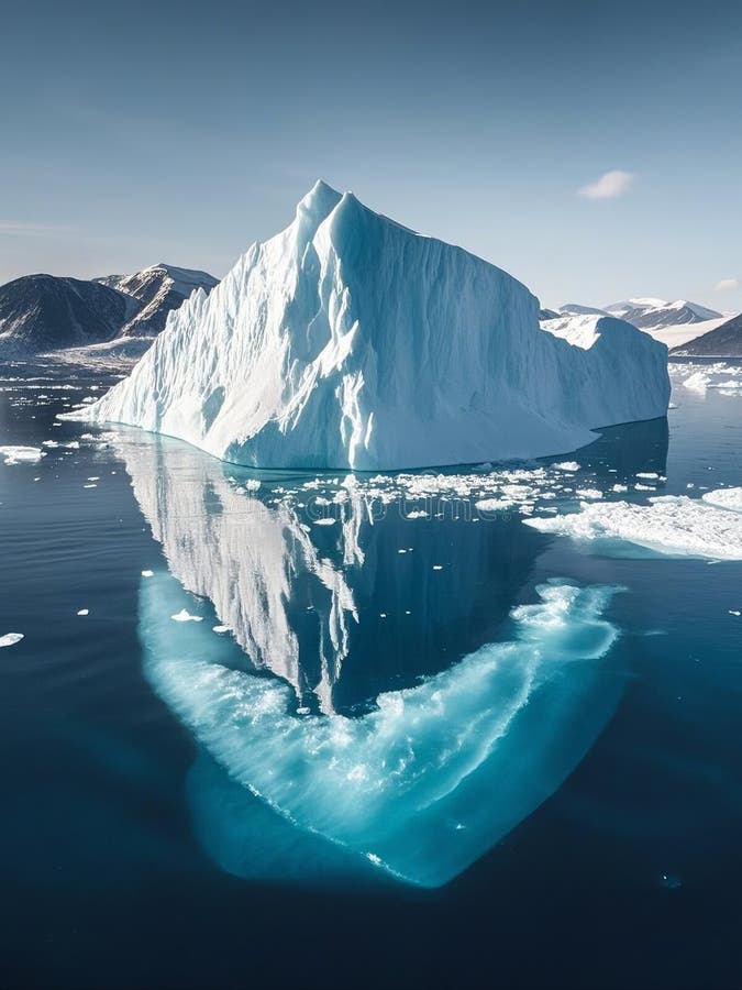 The Floating Ice in the Arctic, Floating on the Melted Water Surface AI ...