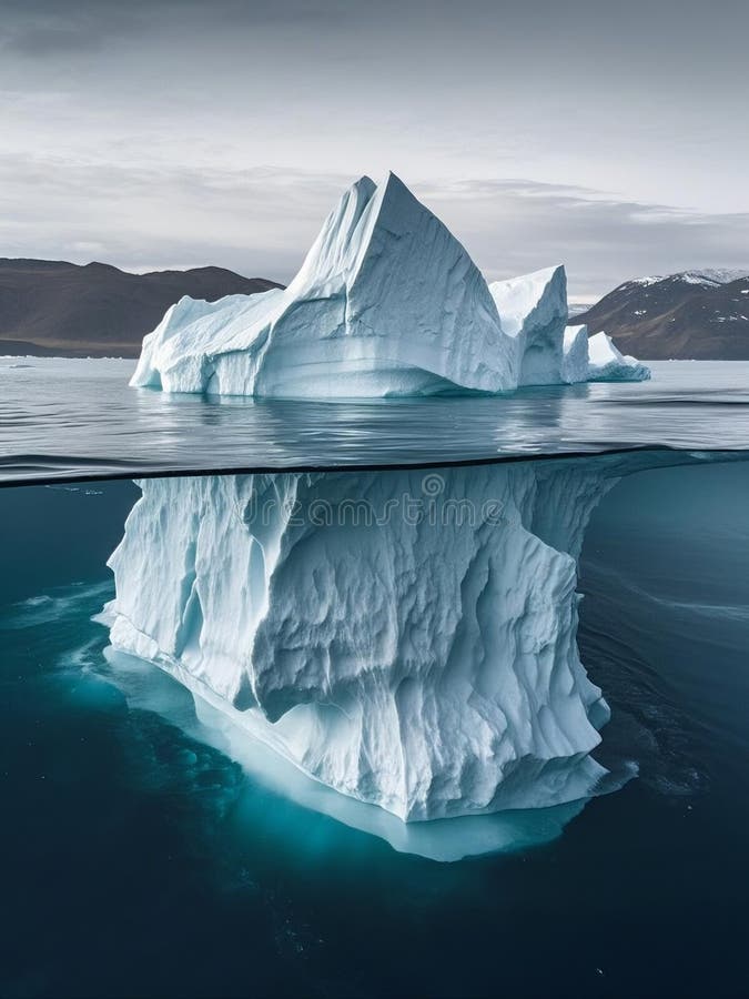 The Floating Ice in the Arctic, Floating on the Melted Water Surface AI ...