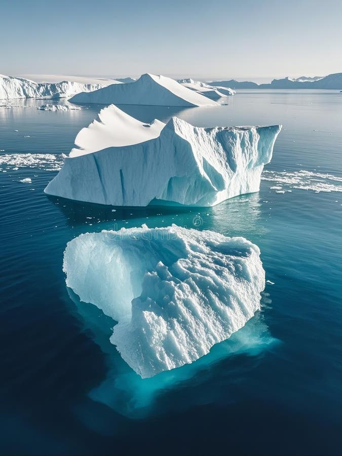 The Floating Ice in the Arctic, Floating on the Melted Water Surface AI ...