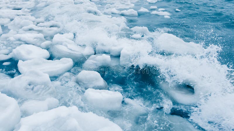 Floating Ice Chunks stock photo. Image of waves, cold - 50195704