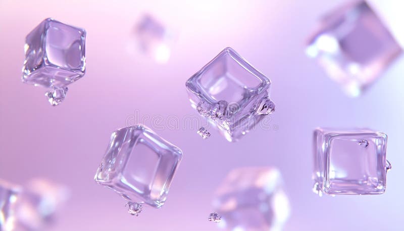 Floating Ice Cubes in Vibrant Colors Stock Image - Image of water ...