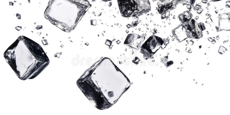 Floating Ice Cubes on White Background Capturing Transparency and ...