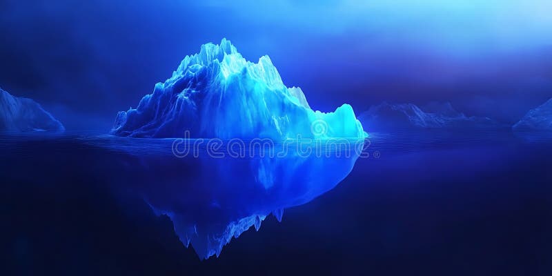 Floating Iceberg with Deep Blue Hues in an Arctic Landscape for a ...