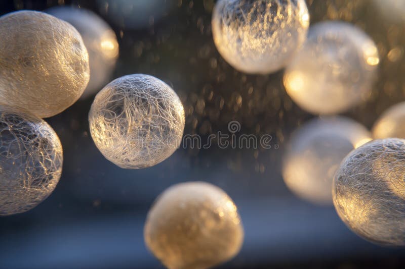 Floating Illuminated Spheres: Captivating Abstract Bubble. Stock Image ...