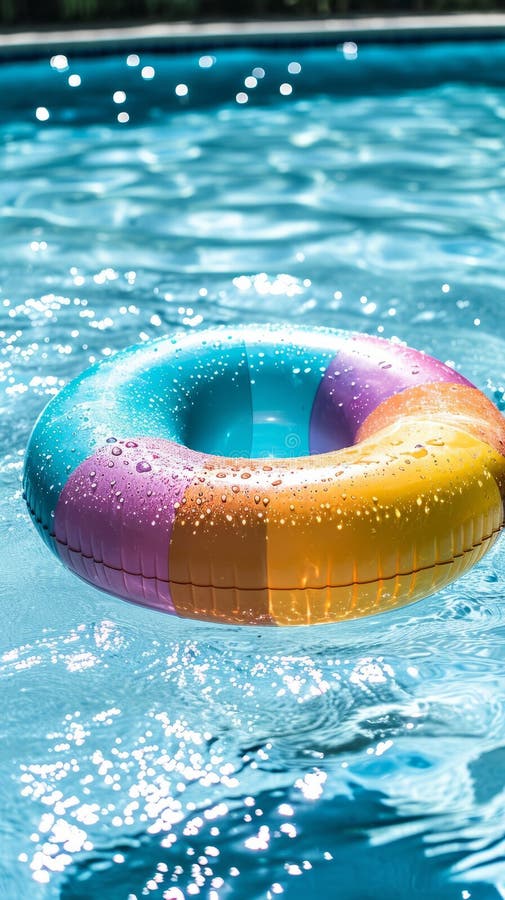 Floating Inflatable Ring in Swimming Pool Stock Image - Image of serene ...