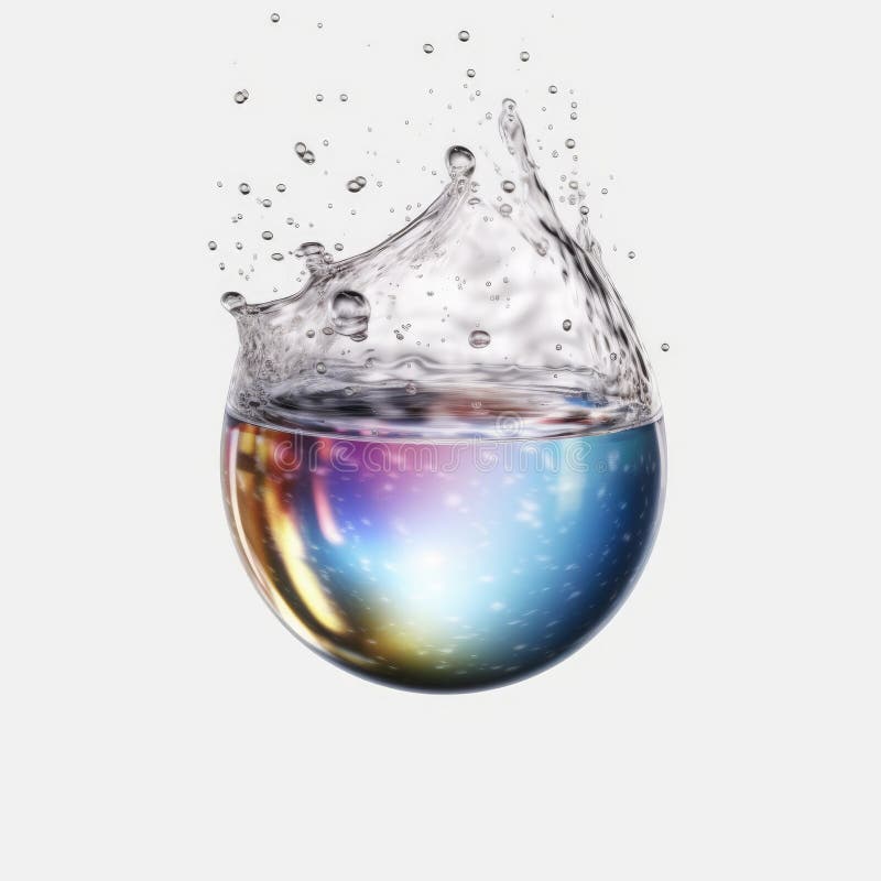 Floating Iridescent Liquid Isolated on White. Ai Generated .splash ...