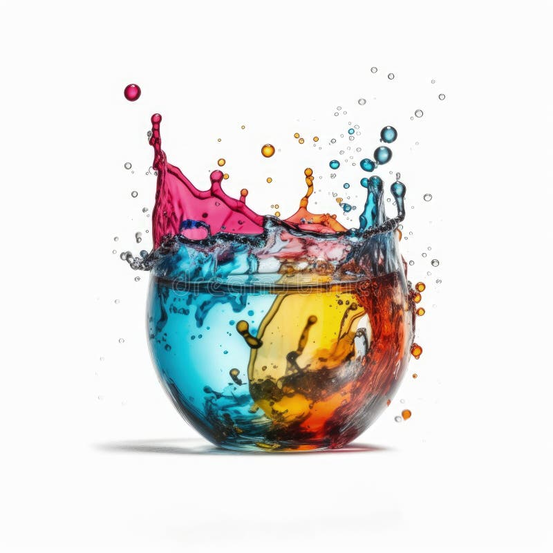 Floating Iridescent Liquid Isolated on White. Ai Generated .splash ...