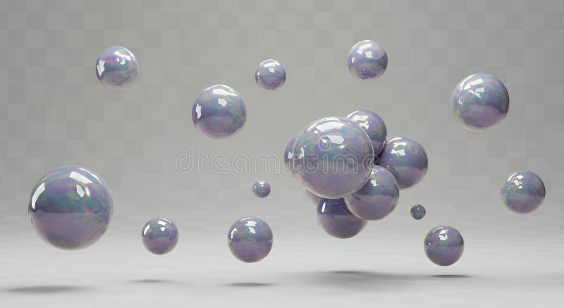 Floating Iridescent Spheres with Light Reflections on Transparent ...