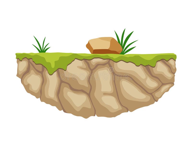 Floating Island Design Element for a Fantasy Platformer Game Level that ...