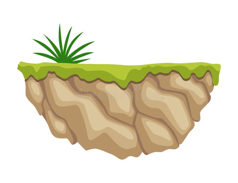 Floating Island Design Element for a Fantasy Platformer Game Level that ...