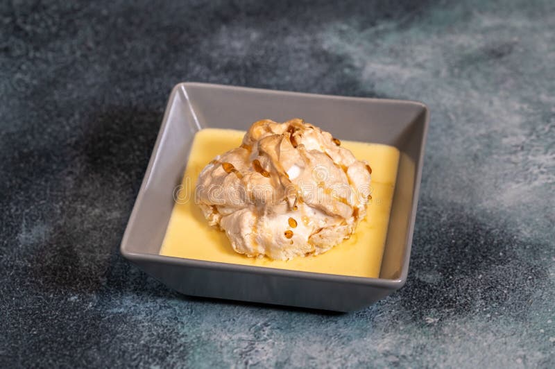 Floating island dessert stock image. Image of space - 198751267