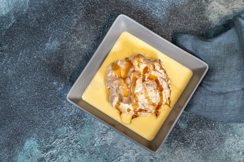 Floating island dessert stock image. Image of creme - 198751269