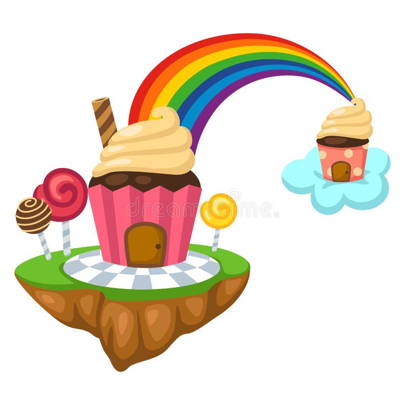 Floating island. stock vector. Illustration of elements - 61698582