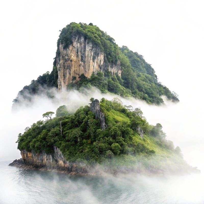 Floating Island Isolated on Transparent Background Stock Illustration ...