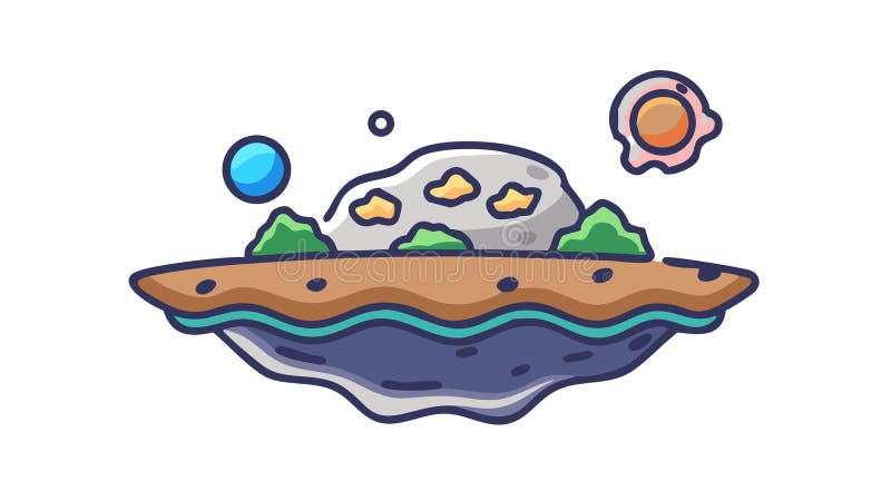 Floating Island with Mini Planets, Planetary System, Celestial ...