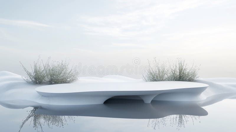 Floating Island Stage with Abstract Elements. Display Mockup Nature ...