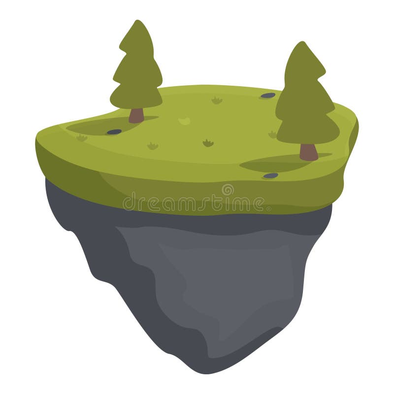 Floating Island with Trees Illustration Stock Vector - Illustration of ...