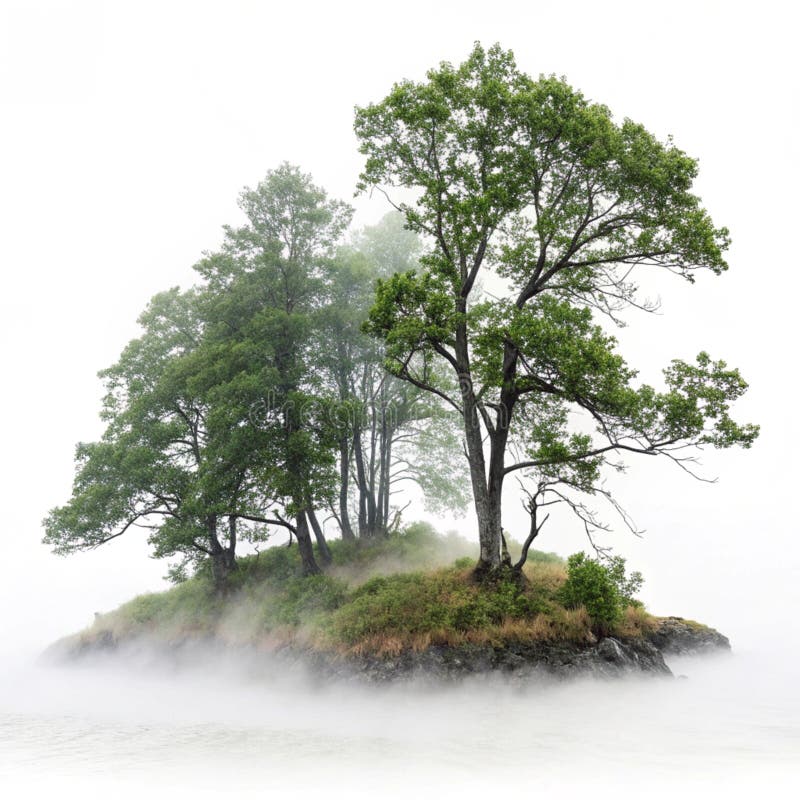 Floating Island with Trees Isolated on Transparent Background Stock ...