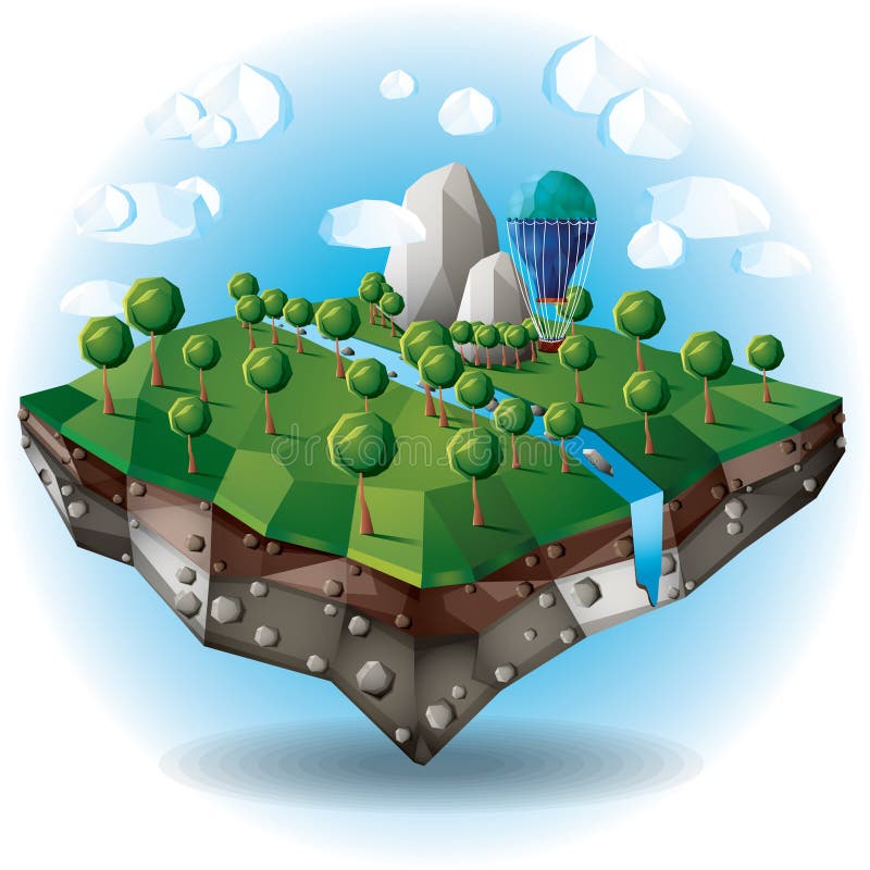 Floating Island. Vector Illustration Decorative Design Stock Vector ...
