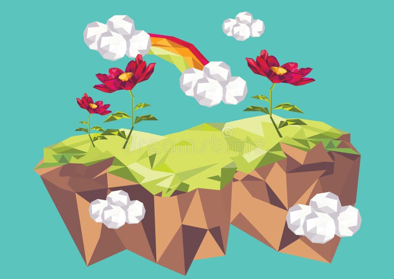 Floating Island. Vector Illustration Decorative Design Stock Vector ...