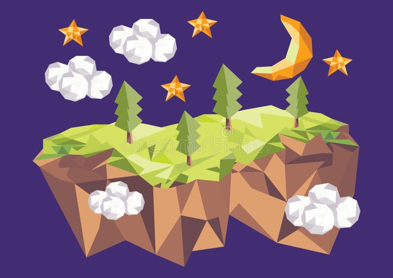 Floating Island. Vector Illustration Decorative Design Stock Vector ...