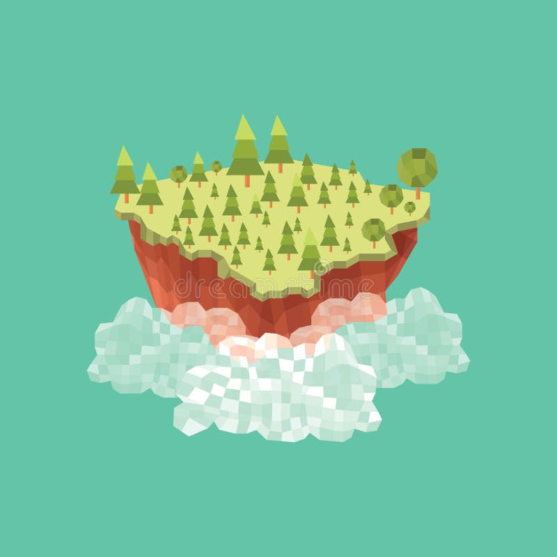 Floating Island. Vector Illustration Decorative Design Stock Vector ...